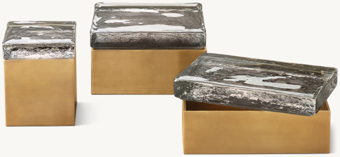 Cast Glass & Metal Box | RH