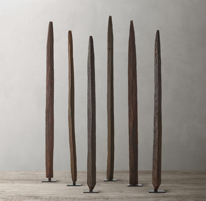 Found African Wood House Post