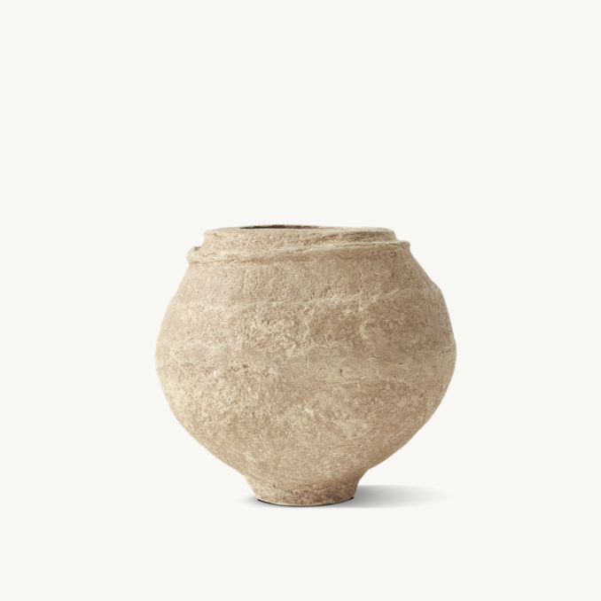 HANDCRAFTED PAPIER-MÂCHÉ ROUND POT | RH