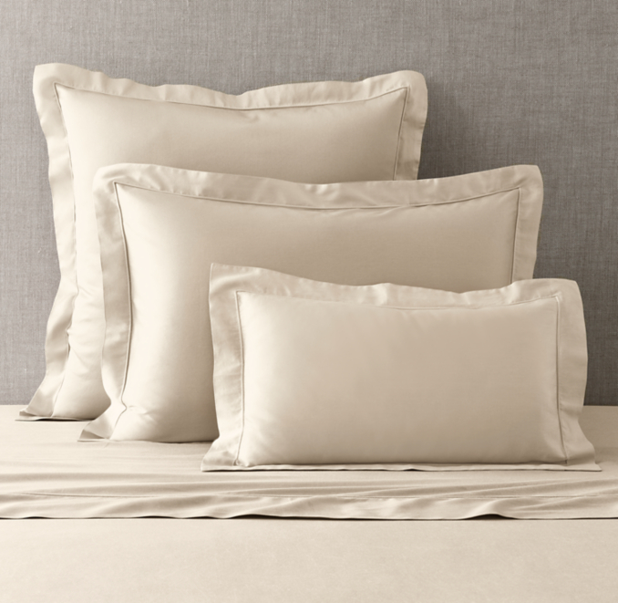 Italian Vintage-Washed 600-Thread-Count Sateen Flange Sham