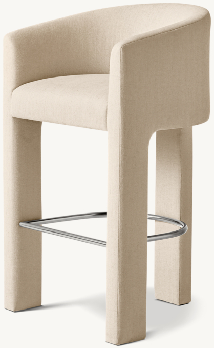 Inès Upholstered Back Fabric Bar & Counter Stool