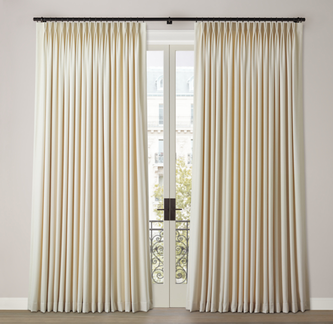 Custom Holland & Sherry Wool Twill 2-Fold French Pleat Drapery