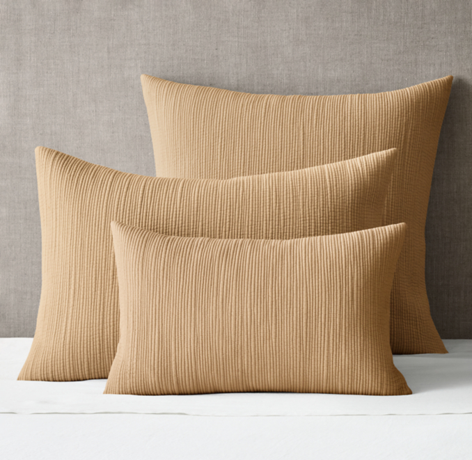 Channel Stitch Cotton Voile Sham | RH