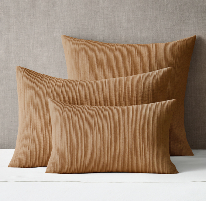 Channel Stitch Cotton Voile Sham