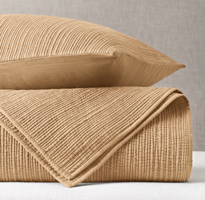 Channel Stitch Cotton Voile Coverlet | RH