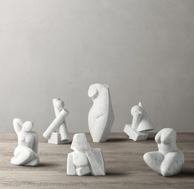 Italian Carrara Marble Cubist Sculpture Collection