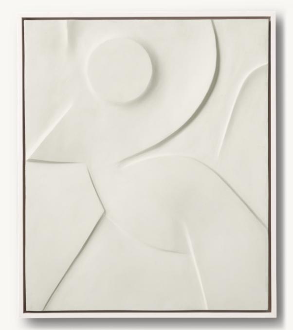 Abstract Bas-Relief Plaster Wall Sculpture III-E