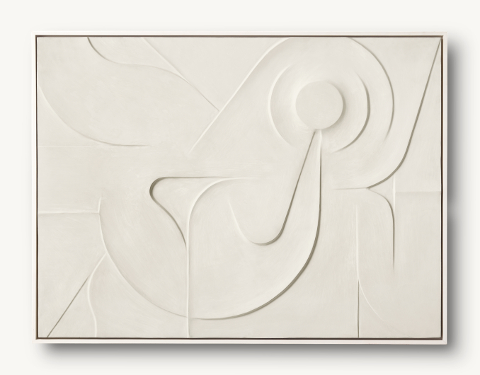 Abstract Bas-Relief Plaster Wall Sculpture IV-A
