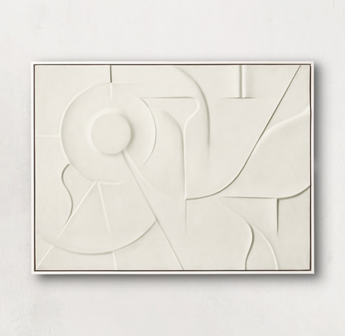 Abstract Bas-Relief Plaster Wall Sculpture IV-B