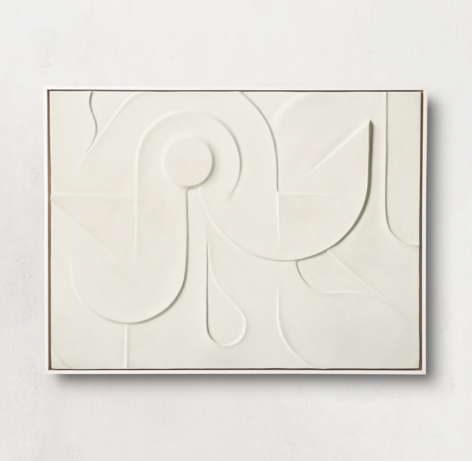 Abstract Bas-Relief Plaster Wall Sculpture IV-C