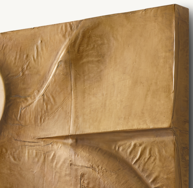 Abstract Bas-Relief Brass-Clad Wall Sculpture IV-B