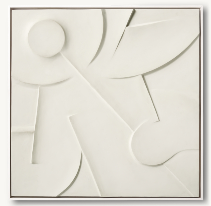 Abstract Bas-Relief Plaster Wall Sculpture V-A