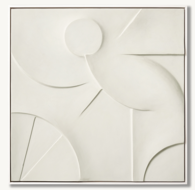 Abstract Bas-Relief Plaster Wall Sculpture V-B