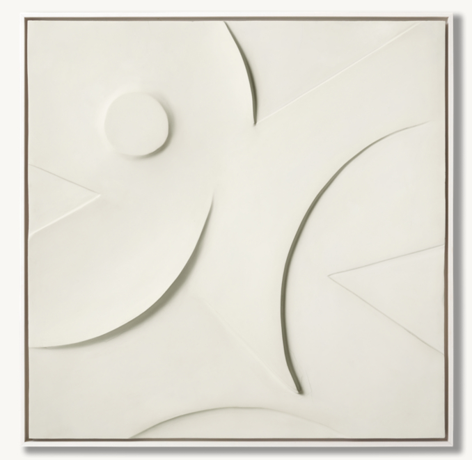 Abstract Bas-Relief Plaster Wall Sculpture V-C