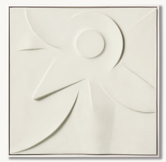 Abstract Bas-Relief Plaster Wall Sculpture V-D