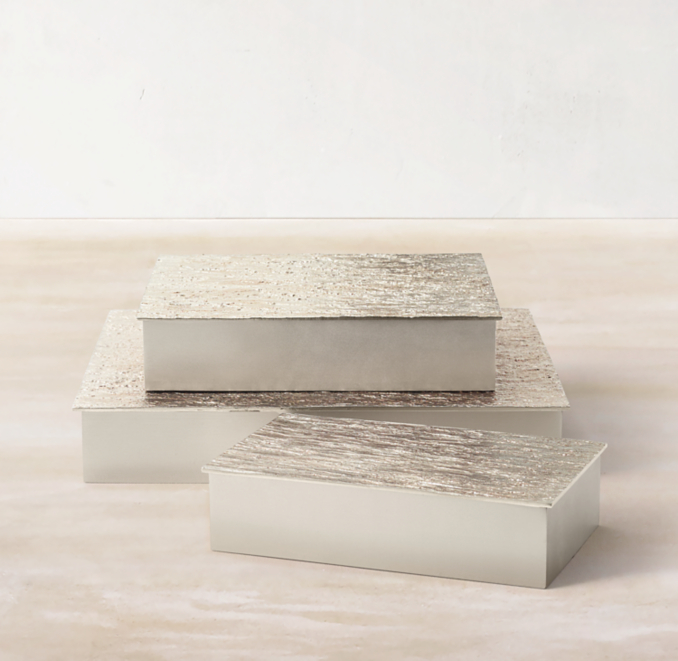 Textured Solid Brass Box - Tree Bark