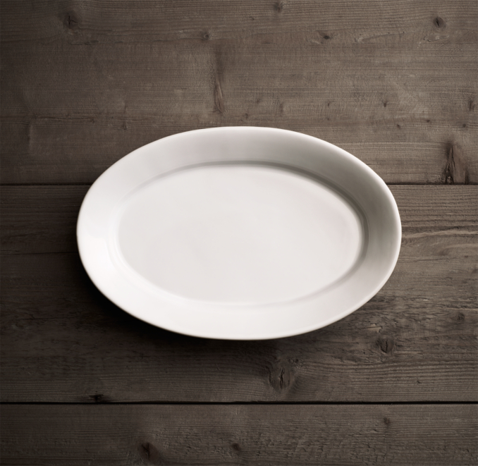 Stoneware Grand-Rimmed Small Oval Platter