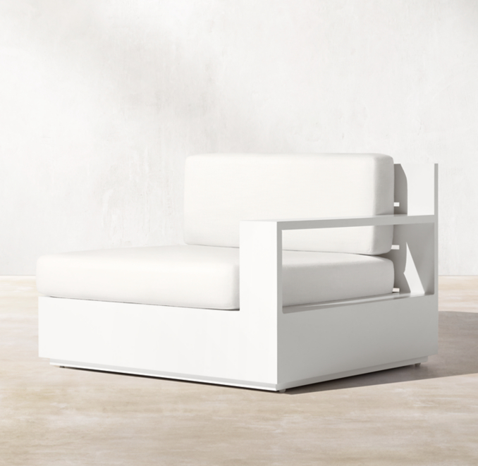 Marbella Aluminum Modular Right-Arm Chair