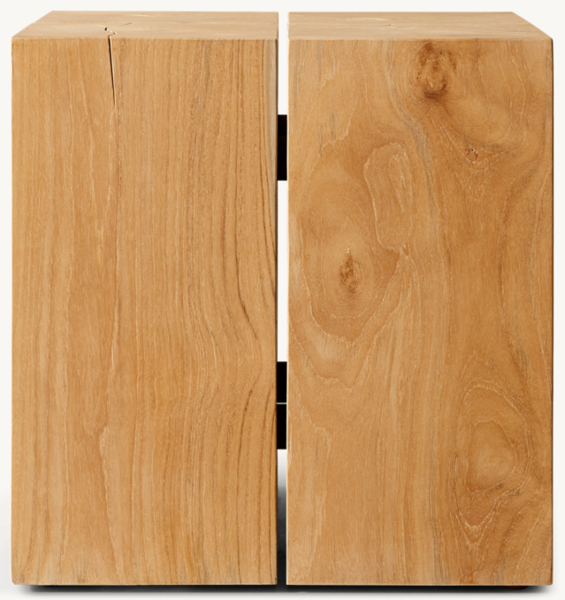 Java Teak Organic Cube Side Table | RH