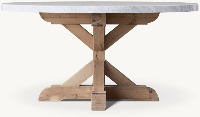 Salvaged Wood X-Base Round Dining Table | RH