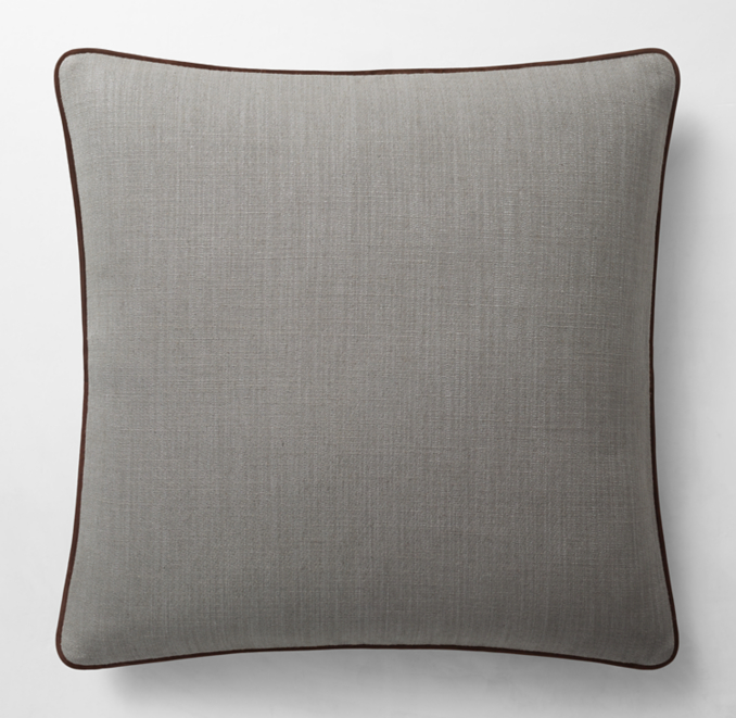 Italian Pietro Solid Piped Pillow Cover - Square