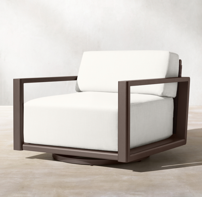 Belize Aluminum Swivel Lounge Chair with Cushion Inserts