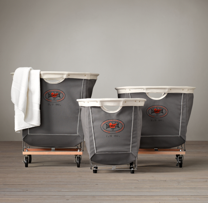 Laundry Cart Round Collection Grey | RH