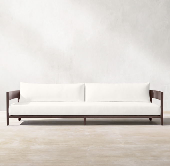 Balmain Aluminum Four-Seat Right-Arm Return Sofa