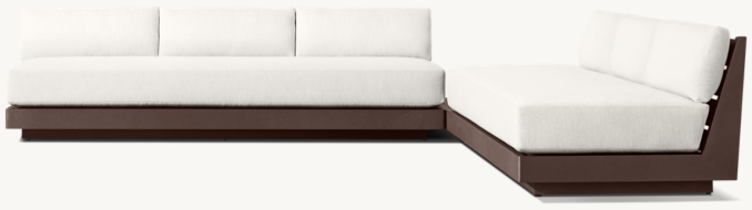 Maya Aluminum Modular L-Sectional with Square Side Table | RH