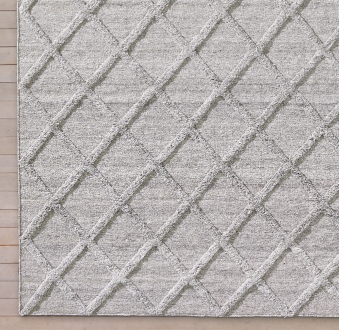 Diamante Flatweave Linen Rug Swatch - Grey Marled