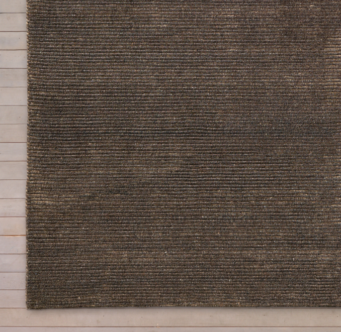 Ribbed Distressed Wool Rug Swatch - Chocolate