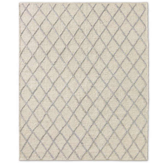 Braided Diamante Flatweave Rug - Cream/Fog