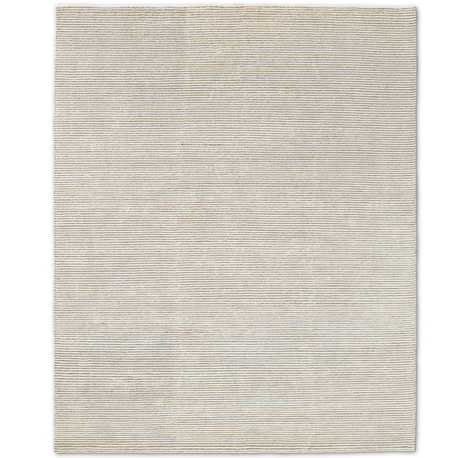 Ribbed Distressed Wool Rug - Cream