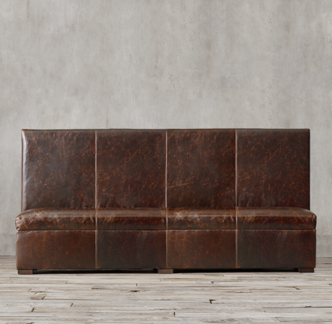 Maxwell Leather Straight Banquette