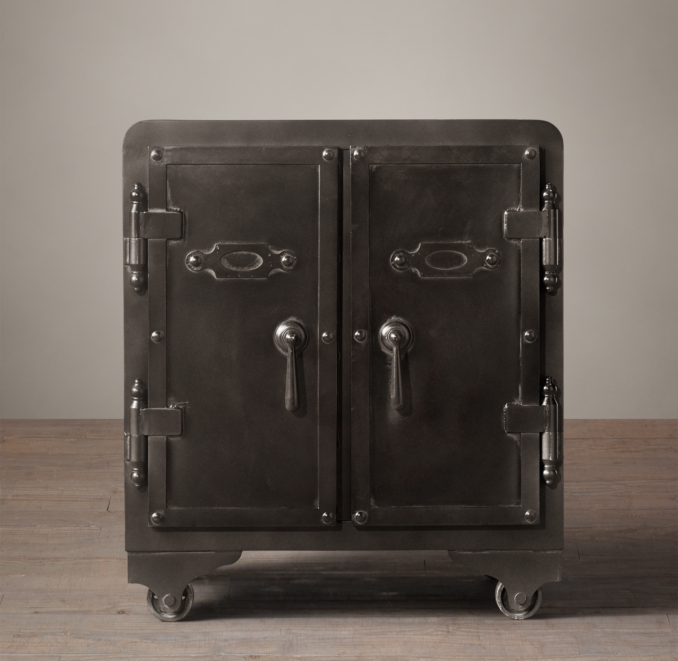 20th C. Iron Vault Side Table