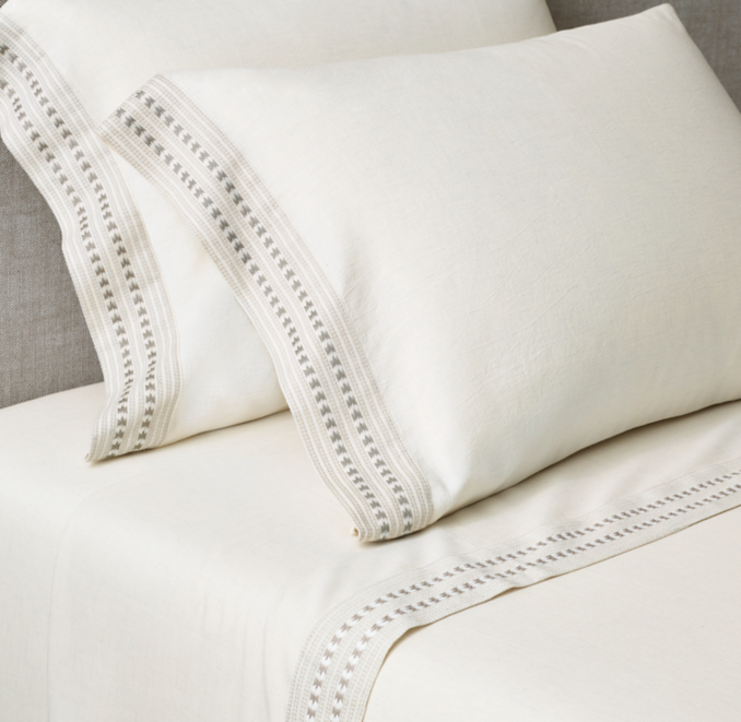 Allali Embroidered Cotton Sheet Set | RH