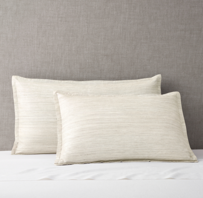 Raw Silk Channel-Stitched Sham