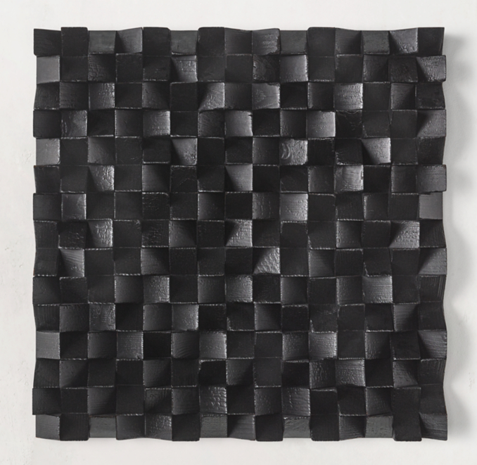 Geometric Wood Block Wall Panel