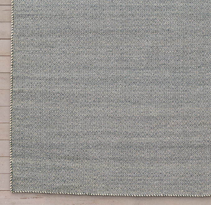Diamond Tile Flatweave Rug Swatch - Indigo