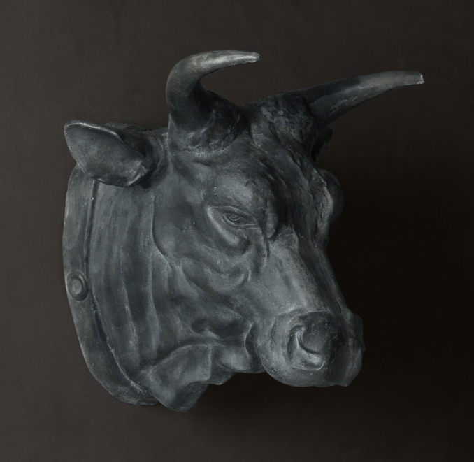 Circa 1900 Cast Metal Bull's Head