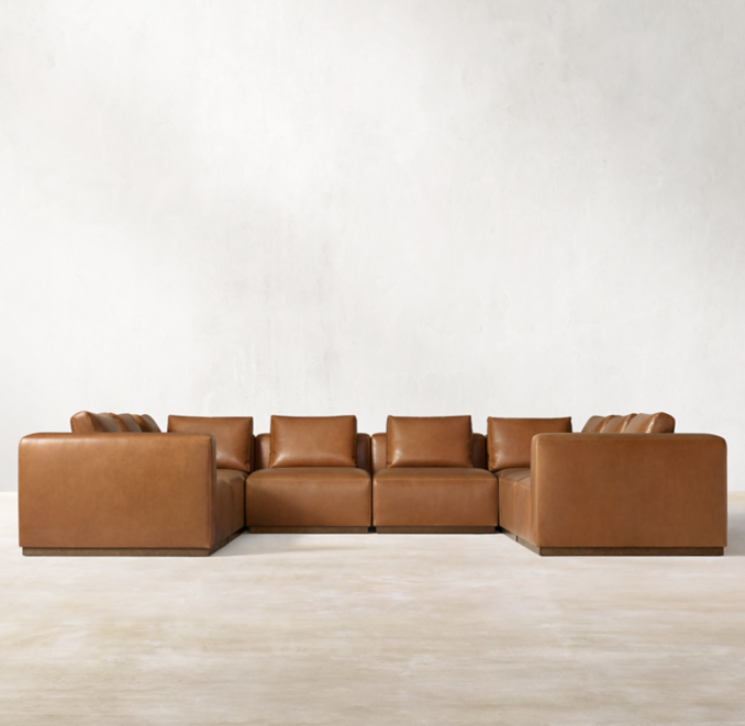 Vittorio Modular Leather U-Sofa Sectional