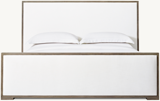 Modena Fabric Framed Panel Platform Bed with Footboard