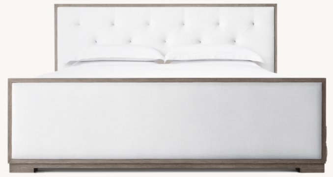 Modena Fabric Framed Diamond-Tufted Panel Platform Bed with Footboard
