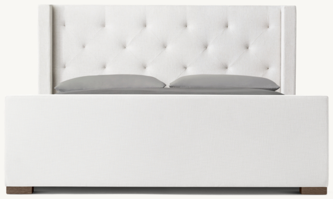 Modena Fabric Diamond-Tufted Shelter Platform Bed with Footboard