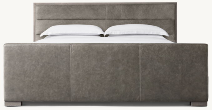 Modena Leather Framed Horizontal Channel Panel Platform Bed with ...