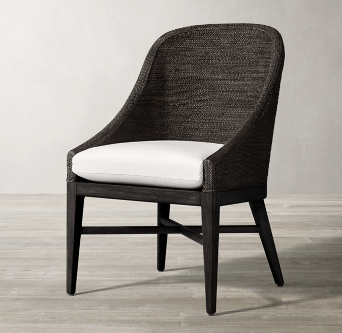 Marisol Seagrass Slope Arm Dining Side Chair