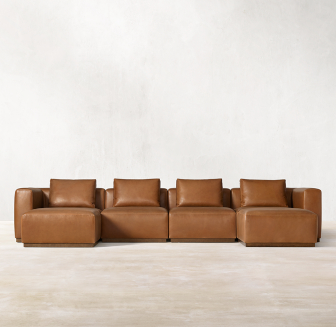 Vittorio Modular Leather U-Chaise Sectional