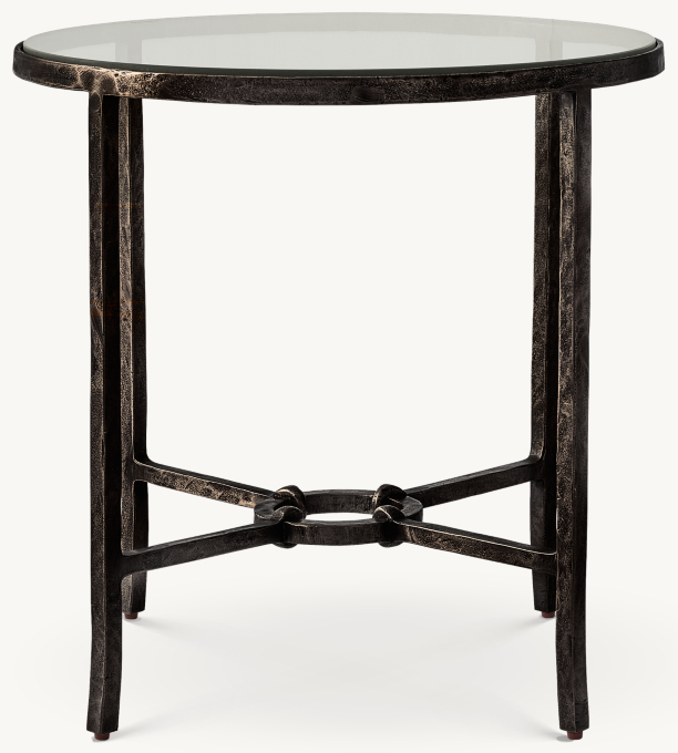 Josephine Glass Round Side Table RH