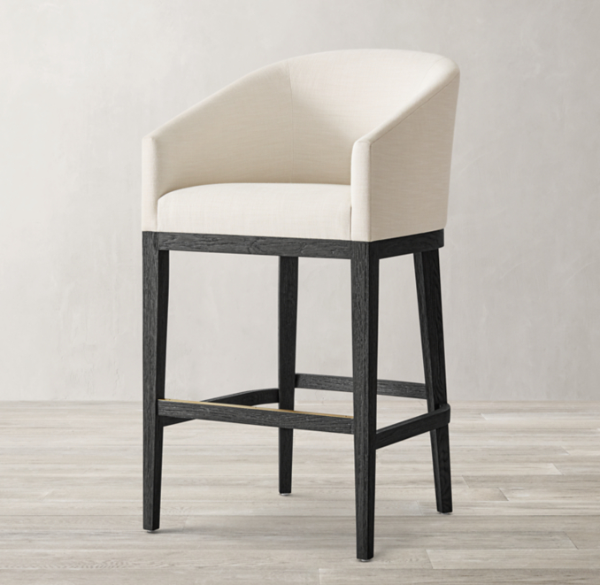 Morgan Barrelback Slope Arm Fabric Bar & Counter Stool