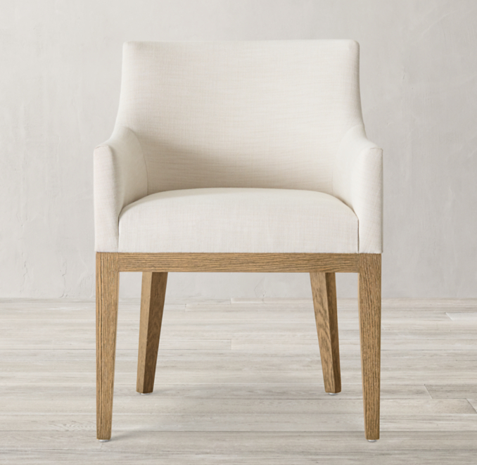 Morgan Curved-Back Track Arm Fabric Dining Armchair